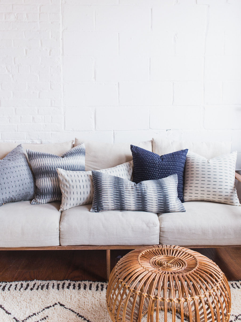 Cream White Dash Pillow – Loom & Field