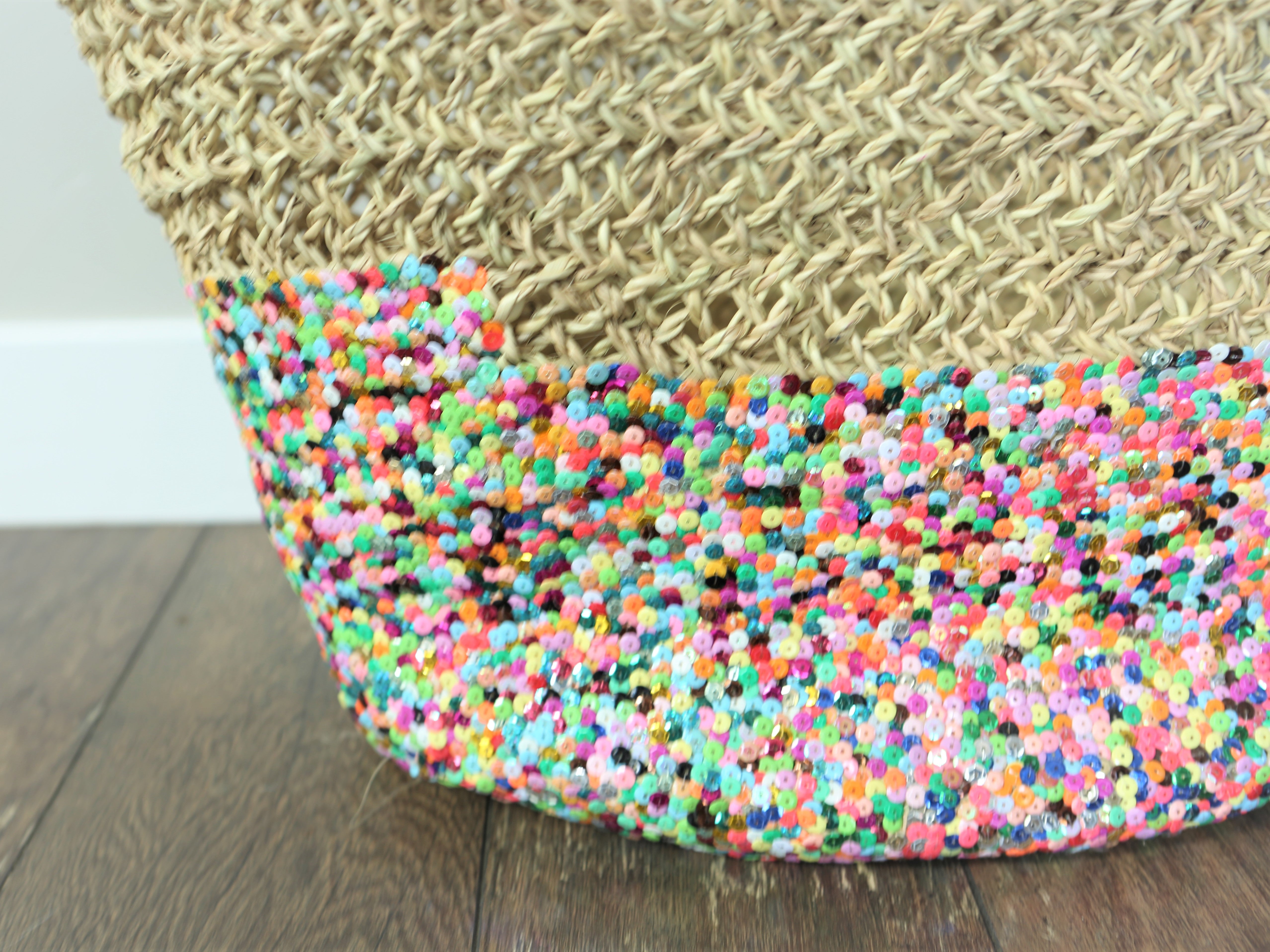 Sequin Straw Basket – Loom & Field